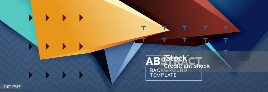 3d Triangular Shapes Geometric Background Origami Style Pattern With
