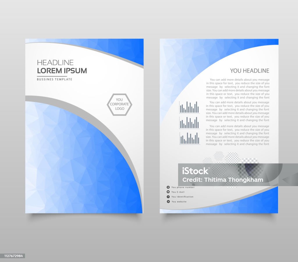 Desain Abstract Triangle Brochure Flyer Dalam Ukuran A4 Tata Letak