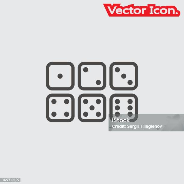Dés Icône Isolé Signe Symbole Et Plat Style Pour App Web Et Design