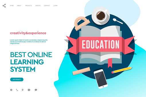 Templat Desain Halaman Web Untuk Elearning Pendidikan Online Ebook