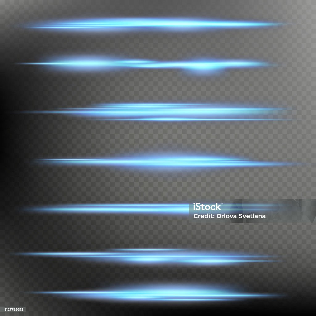 Glowing Magic Neon Blur Light Flare Objek Efek Koleksi Terisolasi Pada