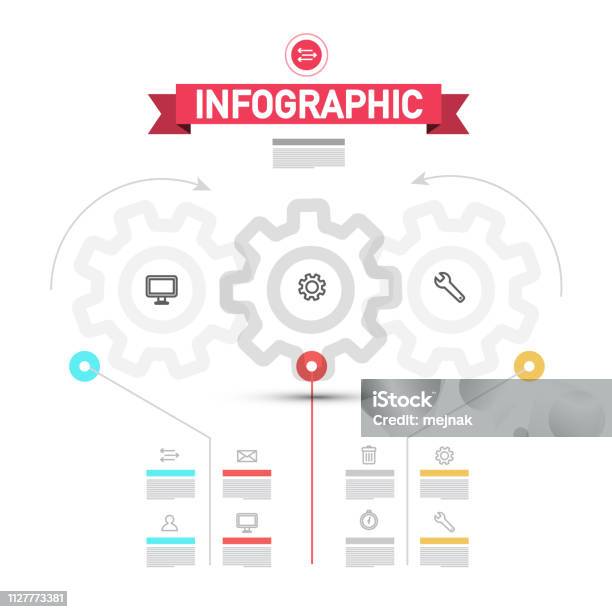 Infografikelemente Mit Cogs Quaddeln Vektorinfografikenvorlage Mit ... Infografikelemente Mit Cogs Quaddeln Vektorinfografikenvorlage Mit ...
