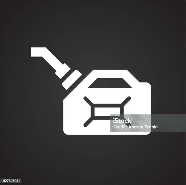 Ikon Bahan Bakar Mobil Pada Latar Belakang Hitam Untuk Desain Grafis