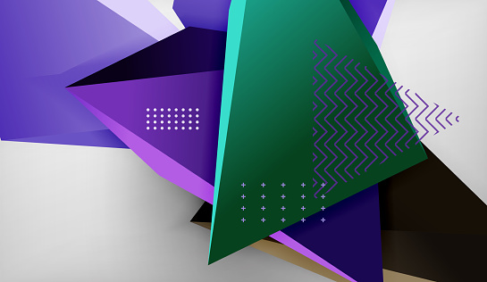 Desain Latar Belakang Geometris Segitiga 3d Templat Poster Modern