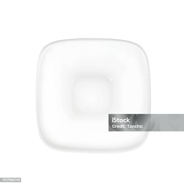 White Plate Isolated White Background Dish Background Empty Plate Isolated Object White