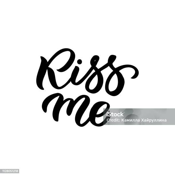 Kartu Huruf Yang Digambar Dengan Tangan Prasasti Cium Aku Desain