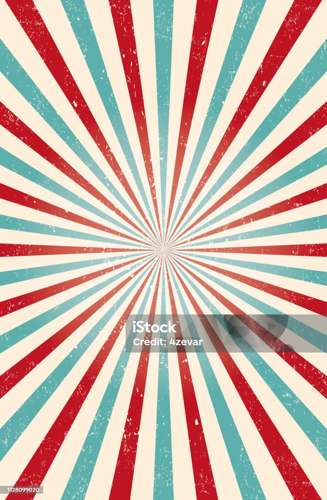 Sunburst Retro Textured Grunge Background Vintage Rays Stock