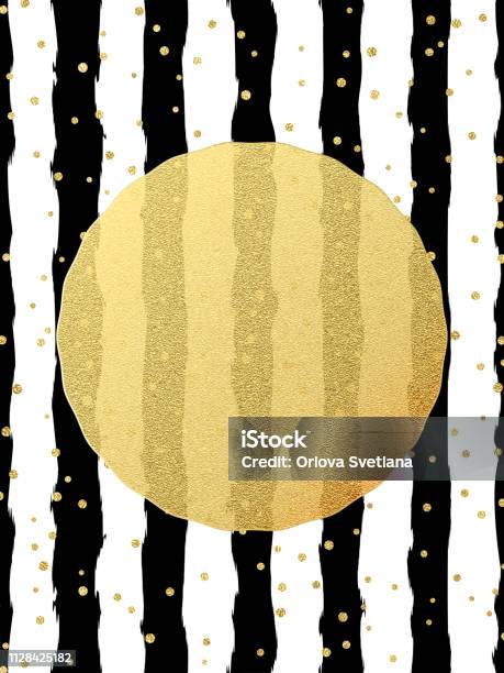 Templat Kartu Ucapan Titiktitik Foil Glitter Emas Confetti Pada Latar