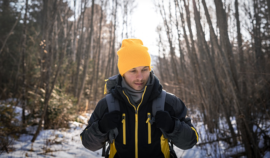 Free Stock Photo of Man Wearing Yellow Hat Standing in Forest ... Free Stock Photo of Man Wearing Yellow Hat Standing in Forest ...