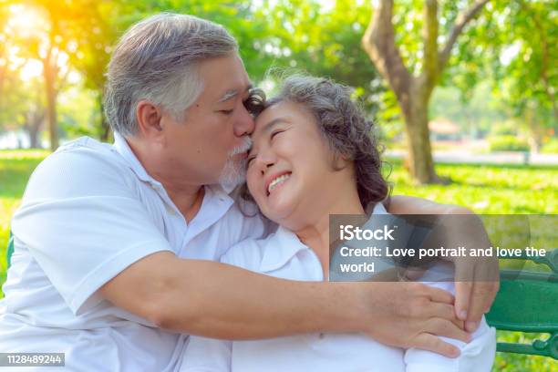 Portrait Romantic Older Couple Attractive Handsome Older Husband