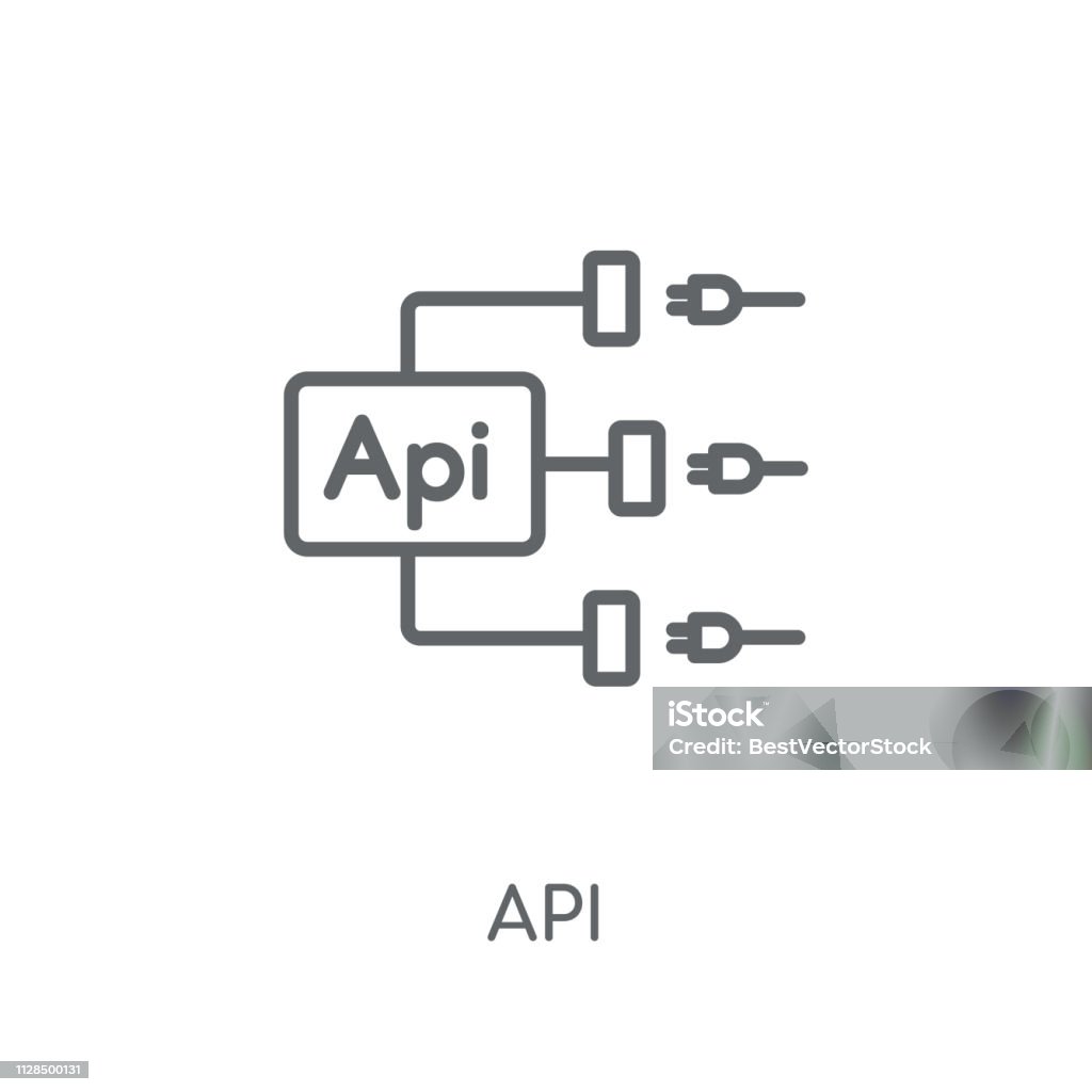 Api Linear Icon Modern Outline Api Logo Concept On White Background