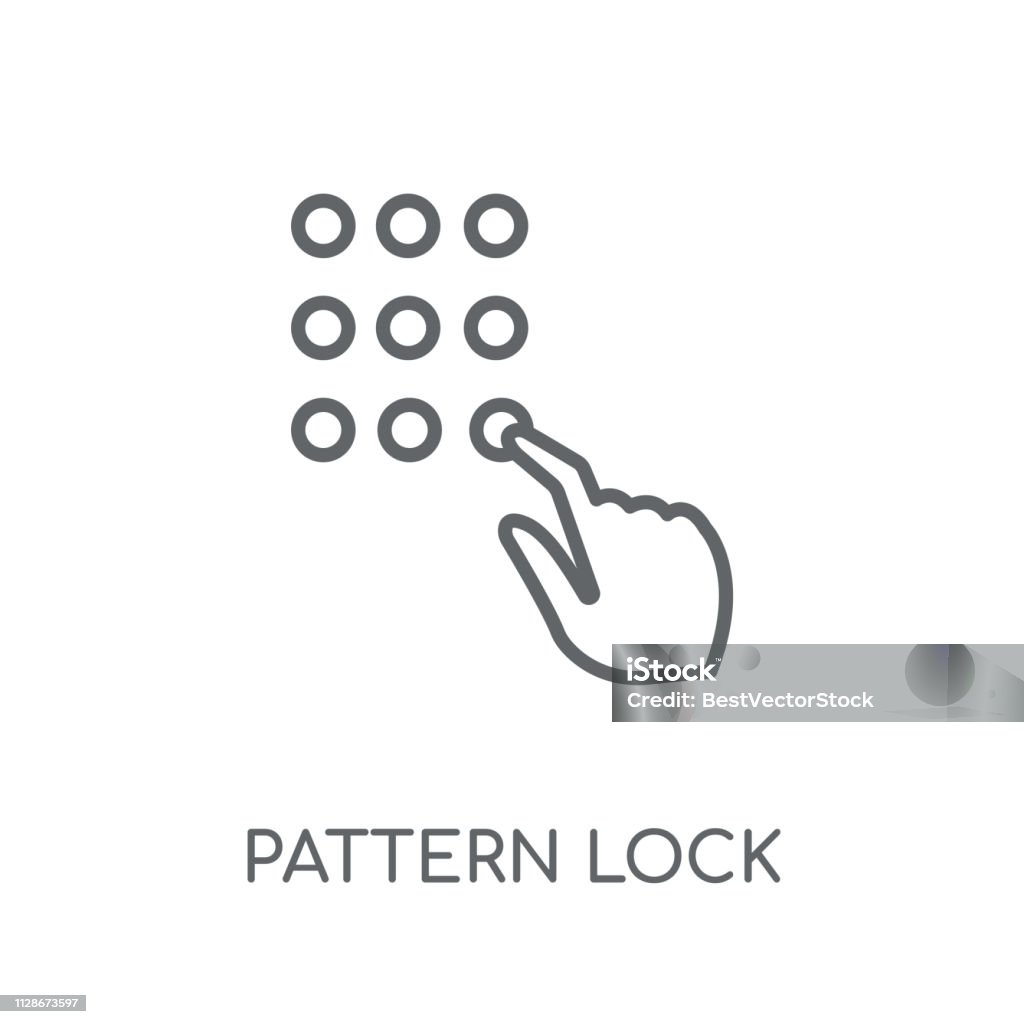 Pattern Lock Gesture Linear Icon Modern Outline Pattern Lock Gesture