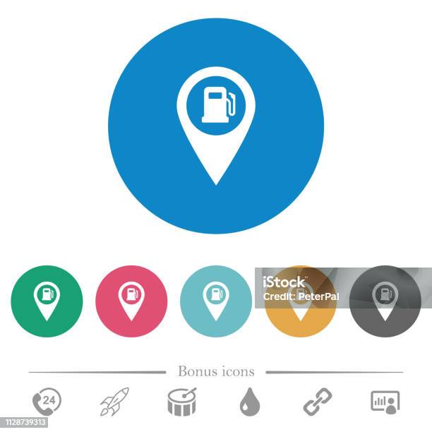 Gas Station Gps Map Location Flat Round Icons Stock Illustration ... Gas Station Gps Map Location Flat Round Icons Stock Illustration ...