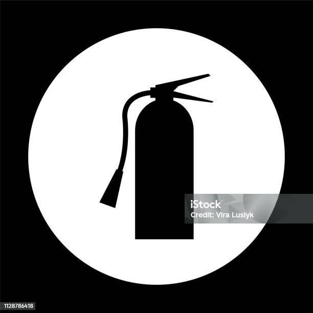 Icône De Vecteur Extincteur Symbole Signe Noir Vecteurs Libres De