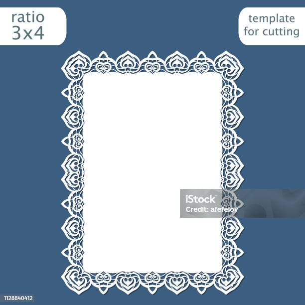 Laser Memotong Template Kartu Undangan Pernikahan Dengan Batas Openwork