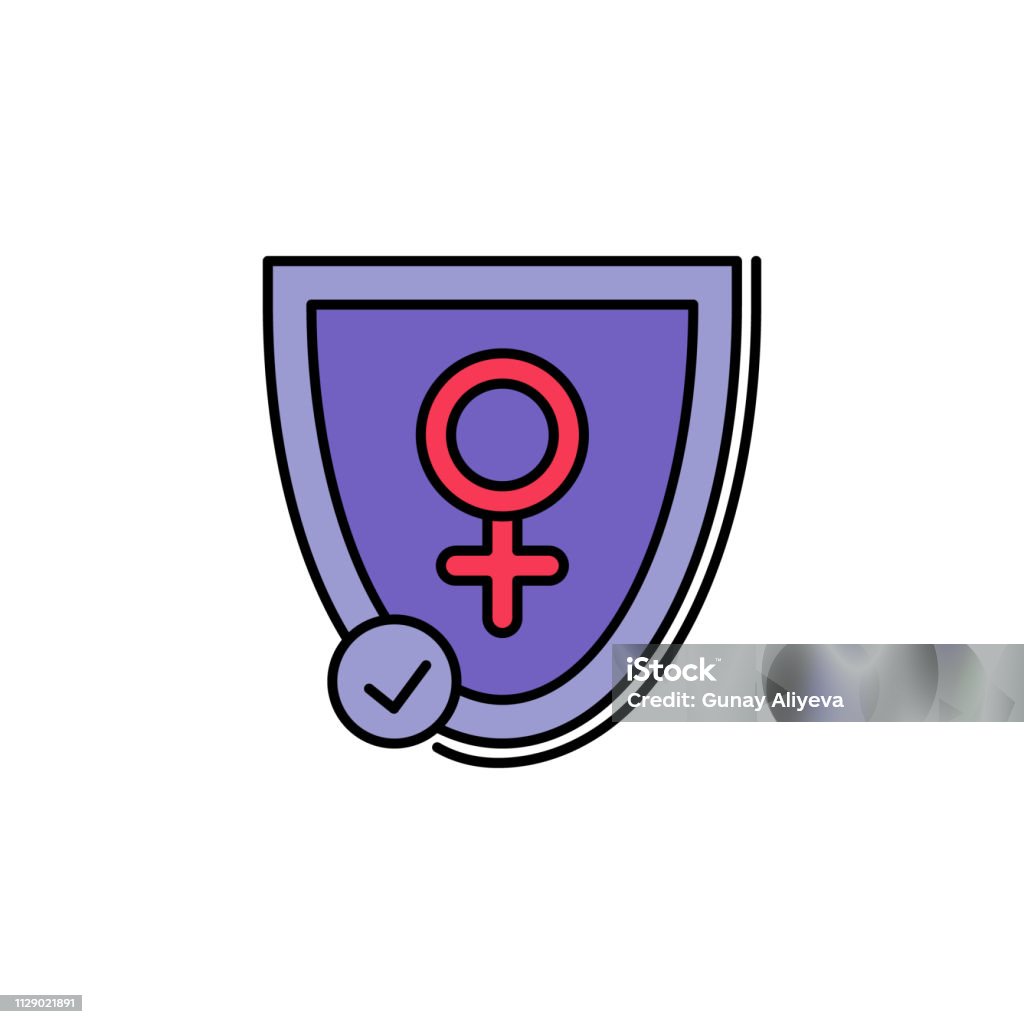 Vetores De Escudo Mulheres Ícone Do Gênero Elemento De Ilustração De