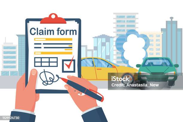 Formulir Klaim Asuransi Konsep Kecelakaan Ilustrasi Stok Unduh Gambar