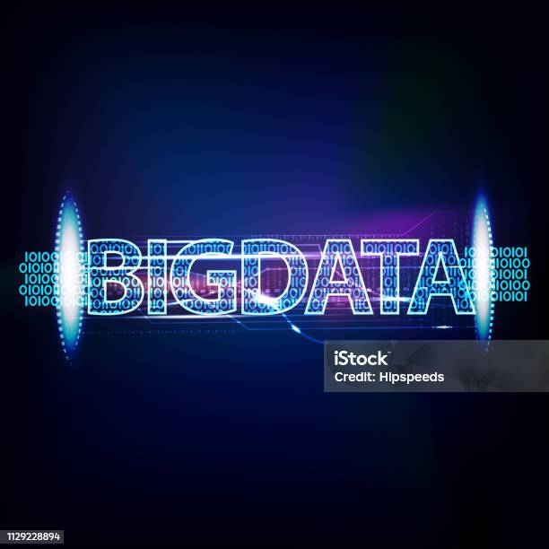 Teks Teknologi Bigdata Dengan Konsep Latar Belakang Ilustrasi Vektor