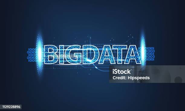 Teks Teknologi Bigdata Dengan Konsep Latar Belakang Ilustrasi Vektor