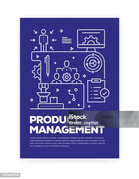 Desain Sampul Gaya Garis Konsep Manajemen Produk Untuk Laporan Tahunan