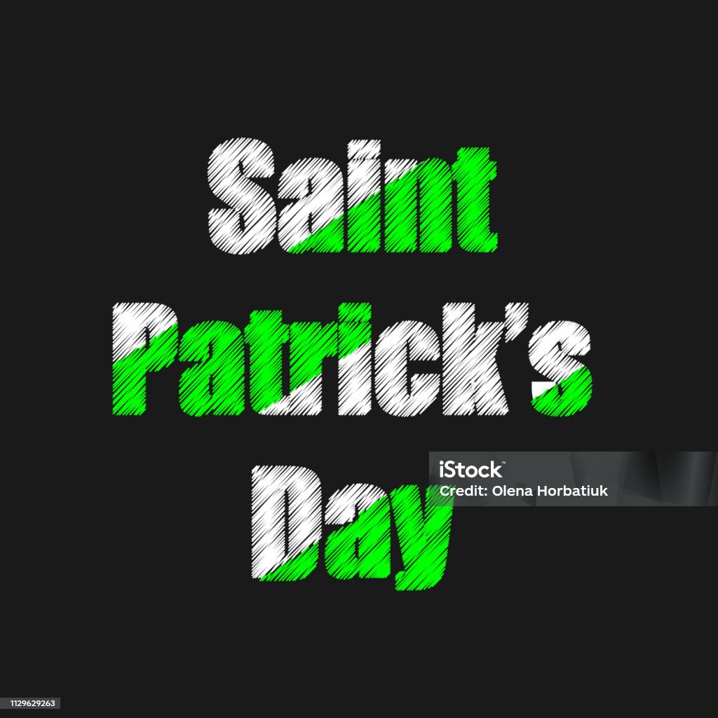 Illustration Of Happy Saint Patricks Day Logotype Hand Sketched Irish
