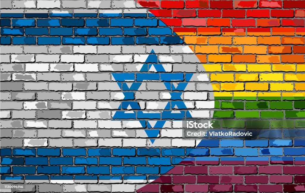 Bendera Brick Wall Israel Dan Gay Ilustrasi Stok Unduh Gambar