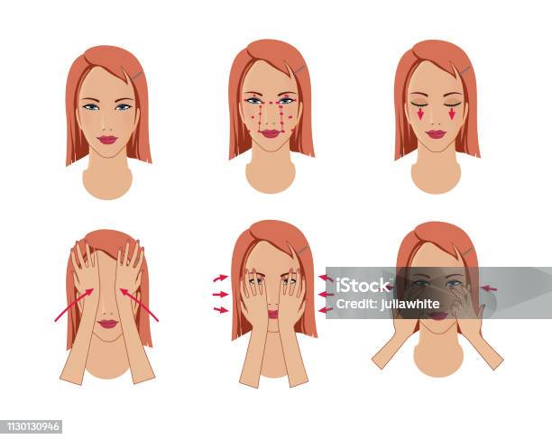 Massage Du Visage Vecteurs Libres De Droits Et Plus Dimages