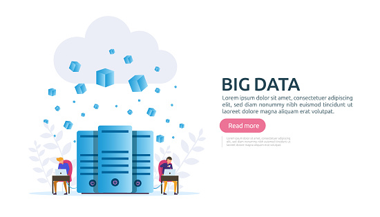 Big Data Dan Analisis Memproses Konsep Halaman Arahan Template Layanan