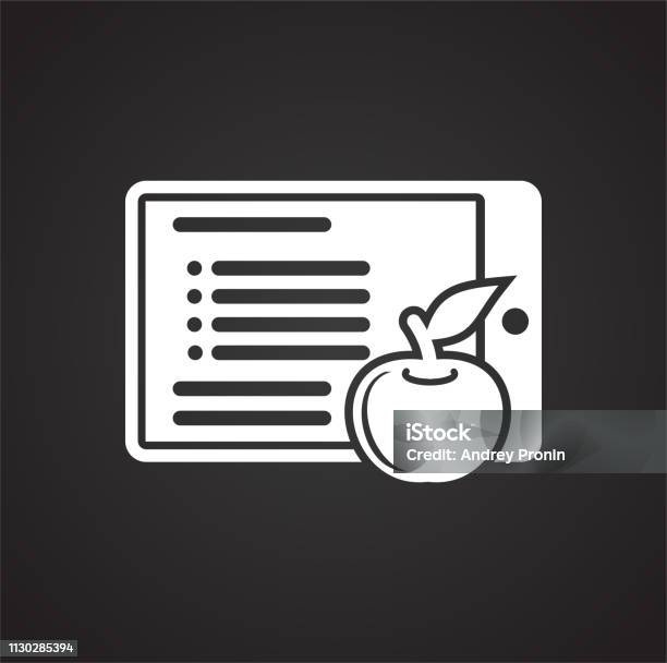 Ikon Eeducation Pada Latar Belakang Hitam Untuk Desain Grafis Dan Web
