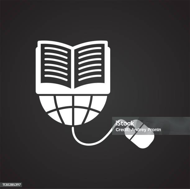 Ikon Eeducation Pada Latar Belakang Hitam Untuk Desain Grafis Dan Web