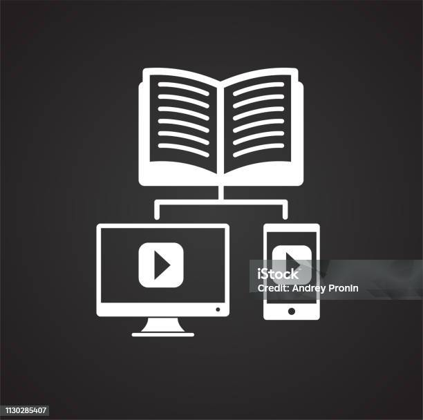 Ikon Eeducation Pada Latar Belakang Hitam Untuk Desain Grafis Dan Web