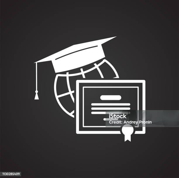 Ikon Eeducation Pada Latar Belakang Hitam Untuk Desain Grafis Dan Web
