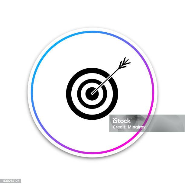 Target Met Pijlpictogram Geïsoleerd Op Witte Achtergrond Dart Bord Te