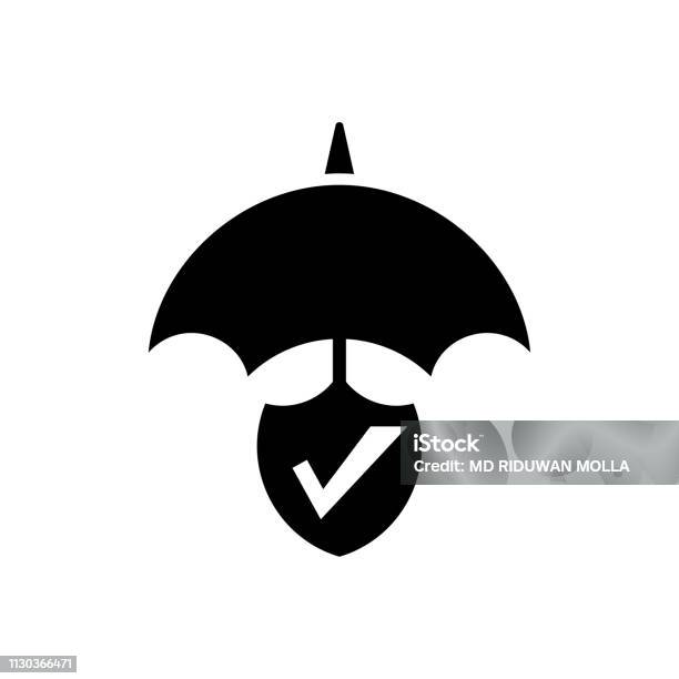 Noir De Vecteur Symbole Dassurance Icône Vecteurs Libres De Droits Et
