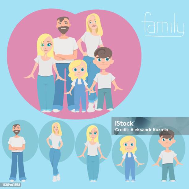Glückliche Junge Familie Vater Mutter Sohn Und 2 Töchter Zusammen ... Glückliche Junge Familie Vater Mutter Sohn Und 2 Töchter Zusammen ...