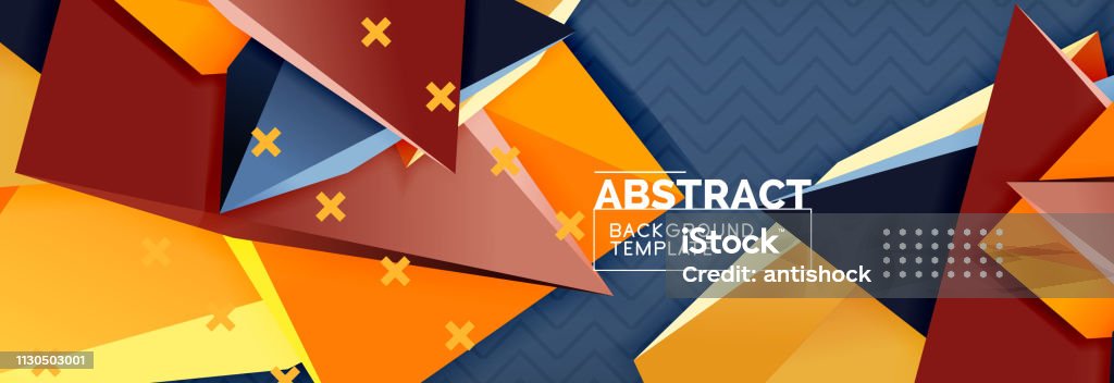 3d Triangular Shapes Geometric Background Origami Style Pattern With