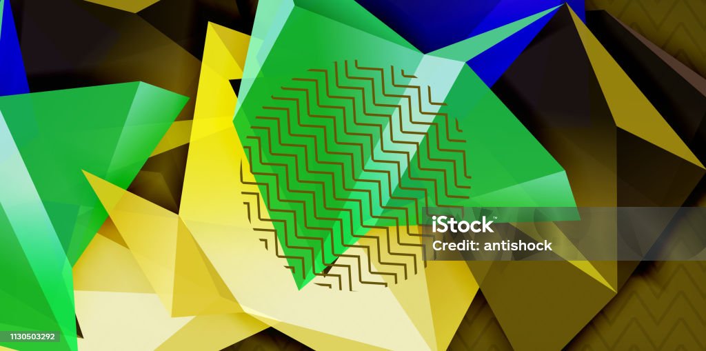 Vector Triangular 3d Geometric Shapes Background Modern Poster Design