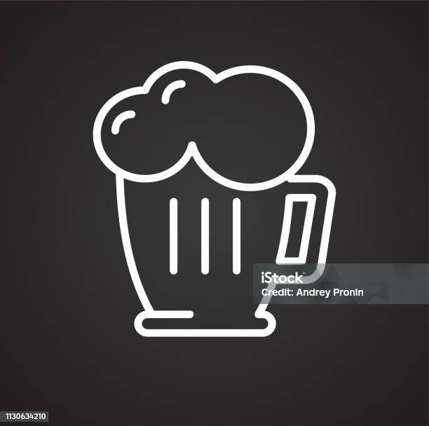 Icône De Contour Bière Sur Fond Noir Pour Graphisme Et Webdesign