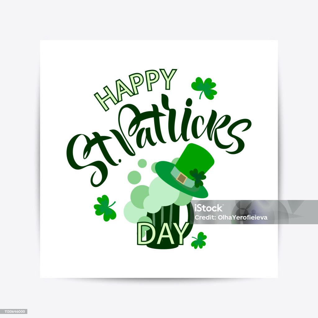 Illustration Of Happy Saint Patricks Day Logotype Stock Illustration