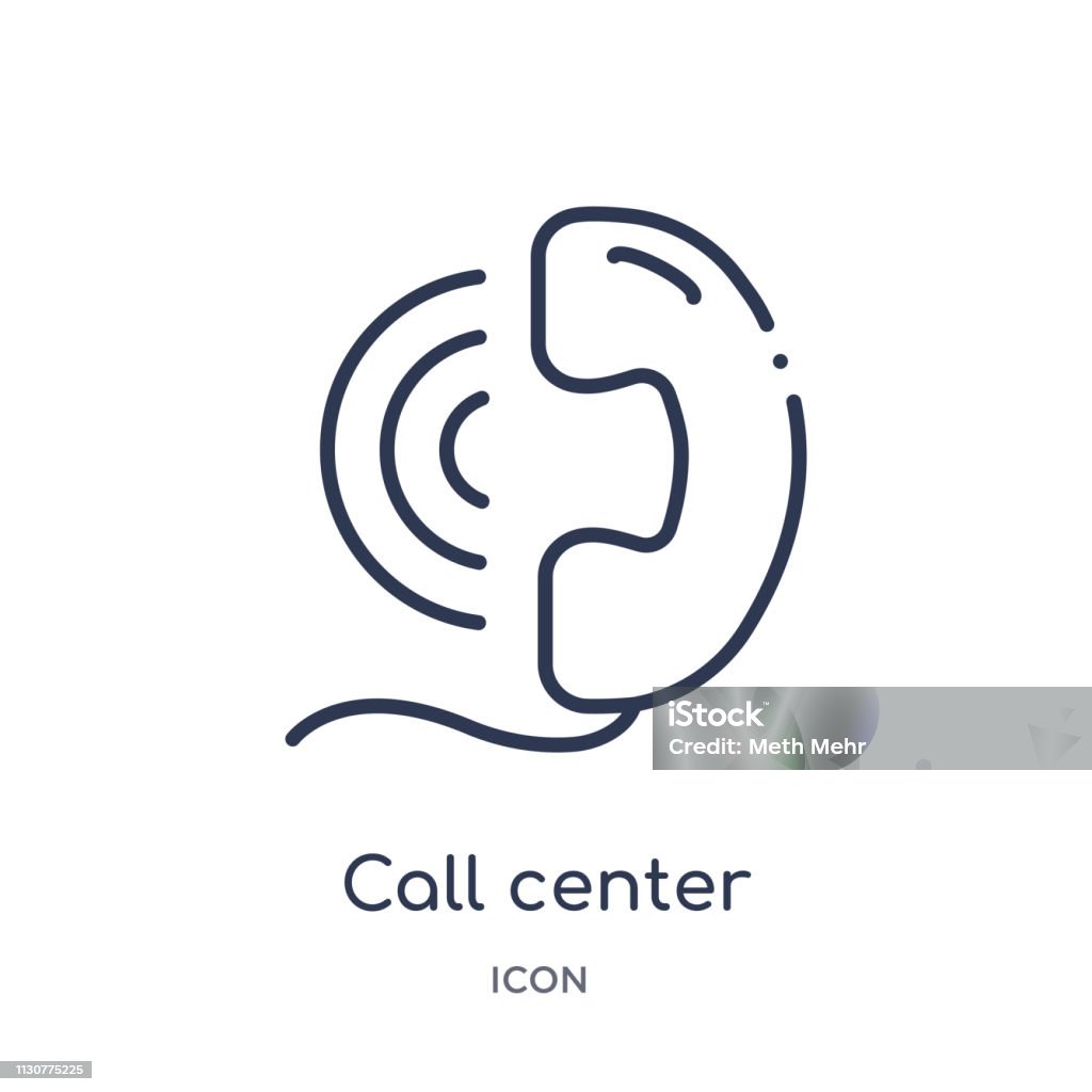 Icône Du Centre Dappel Linéaire De La Collection De Contours Alert