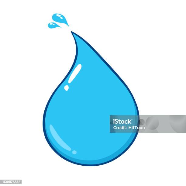 Dessin De Dessin Animé De Ligne De Goutte Deau Bleue Vecteurs Libres De