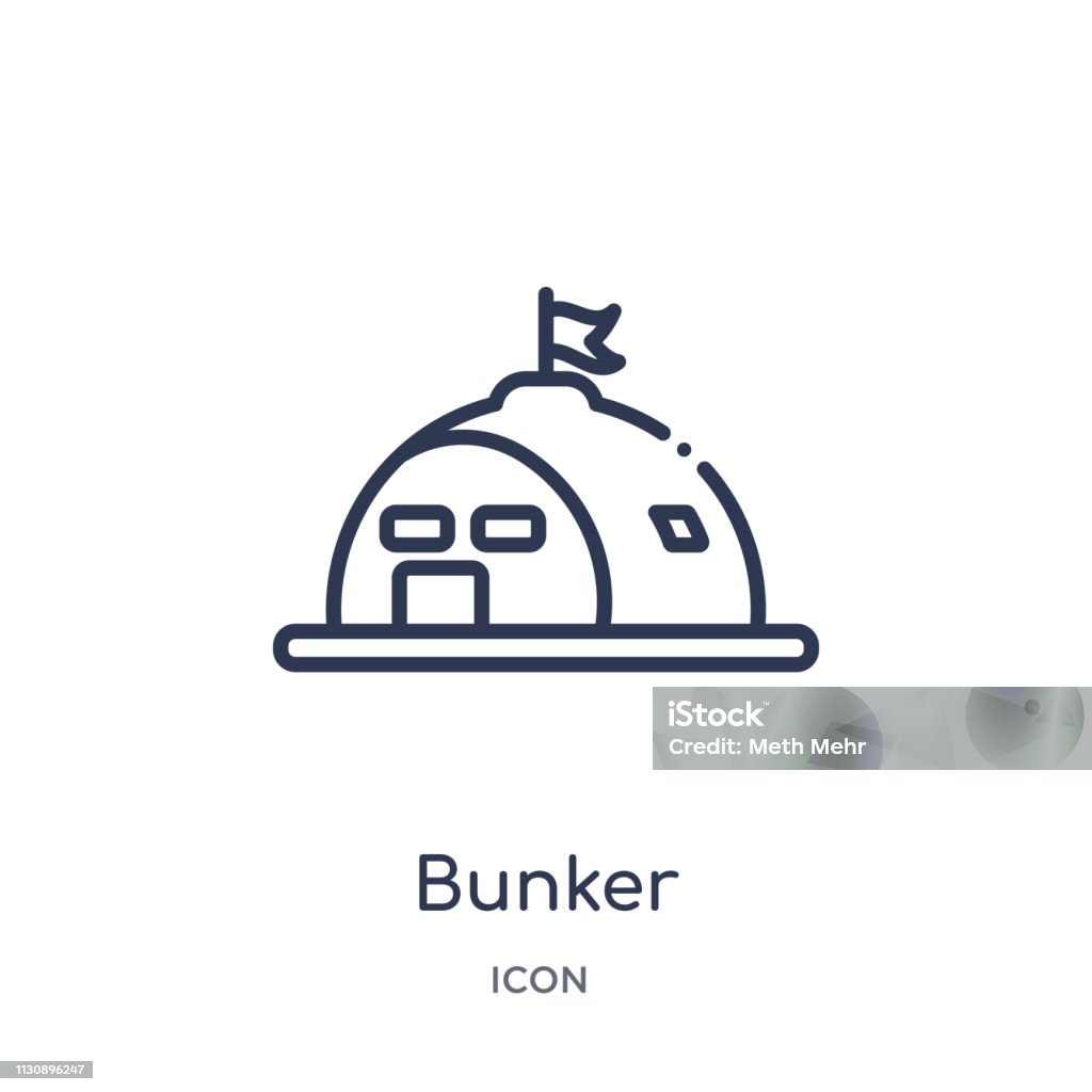 Icône De Bunker Linéaire De Larmée Et La Collection De Contour De