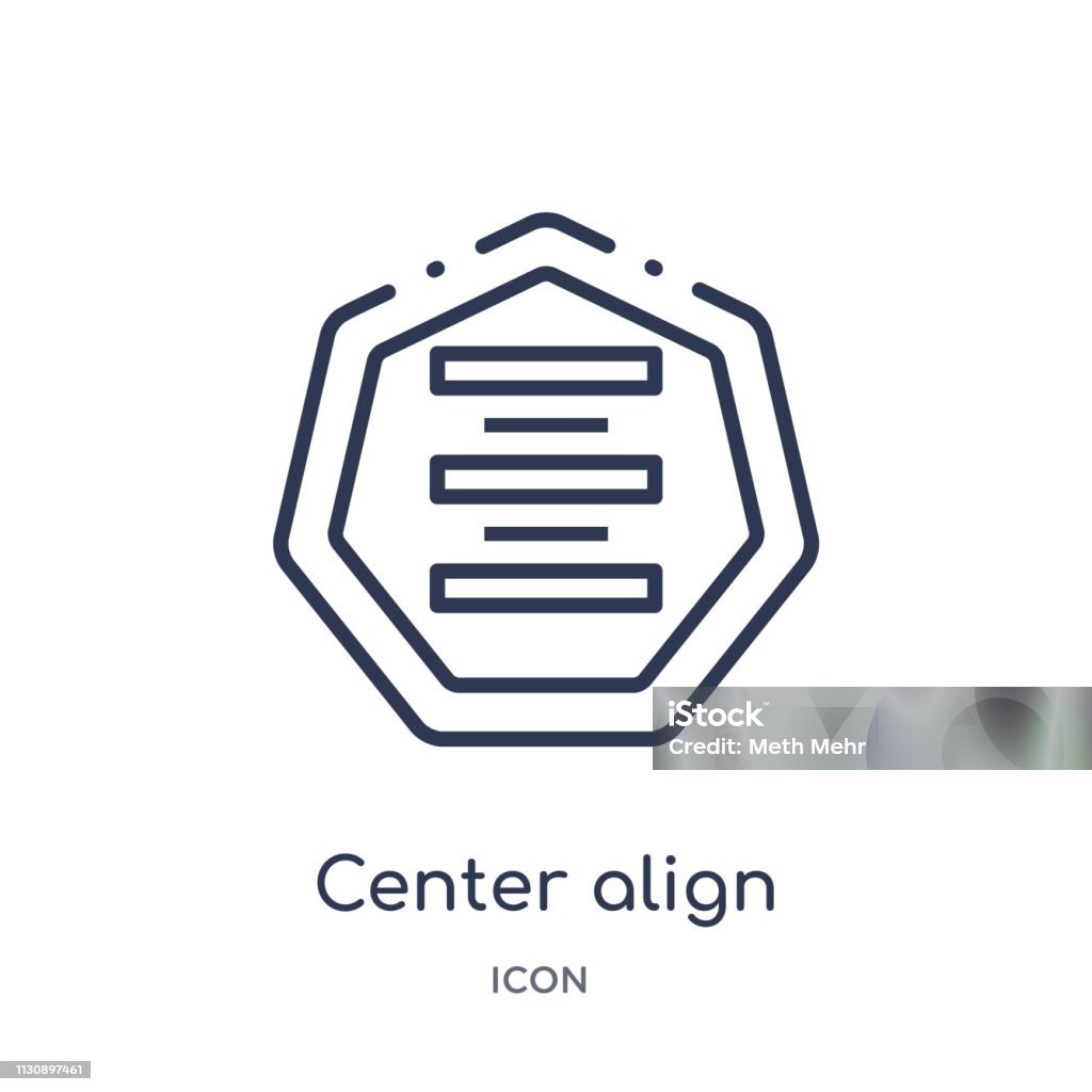 Linear Center Align Icon From Arrows Outline Collection Thin Line