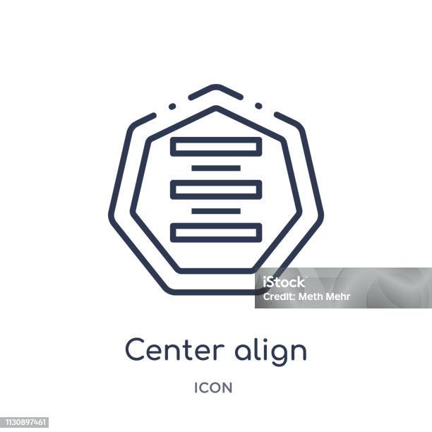 Linear Center Align Icon From Arrows Outline Collection Thin Line