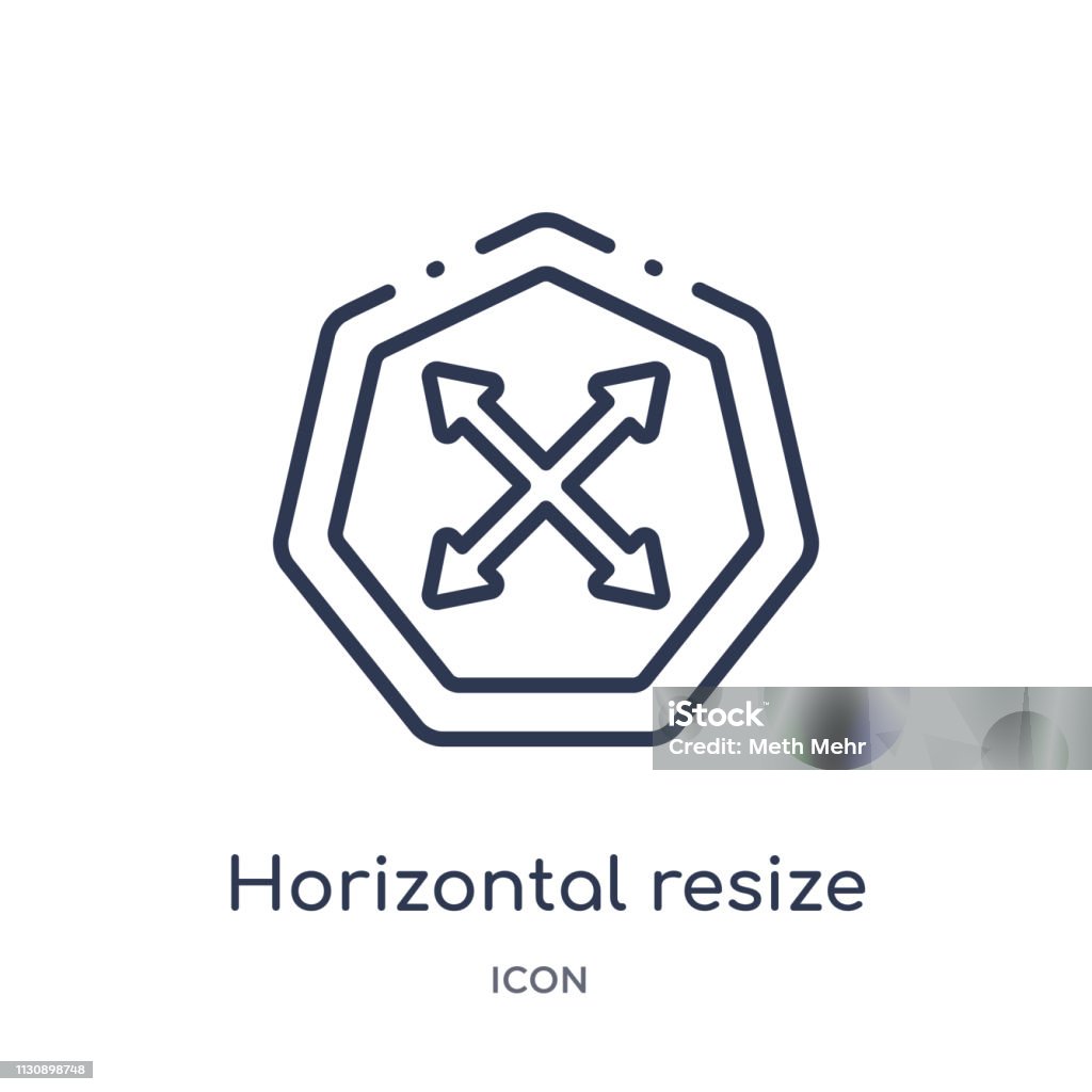Linear Horizontal Resize Icon From Arrows Outline Collection Thin Line
