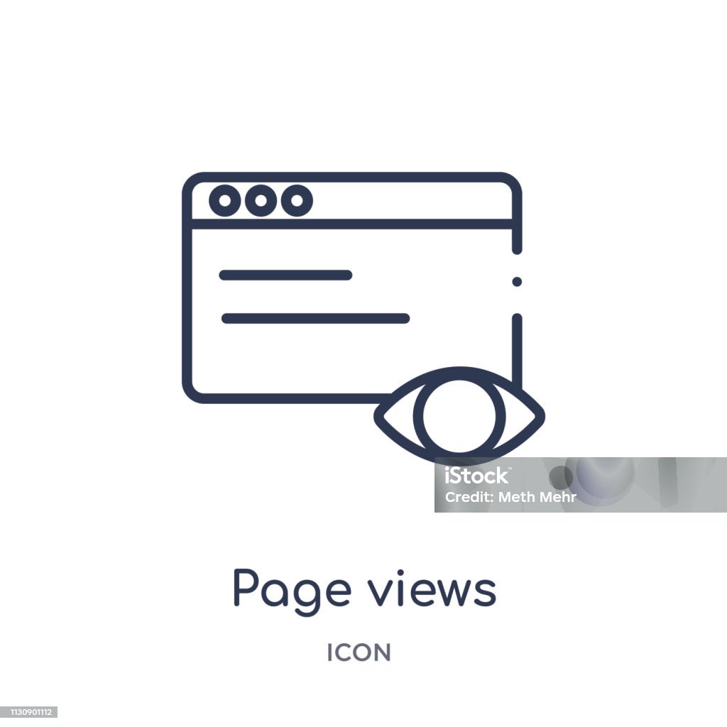 Vetores De Ícone De Visualizações De Página Linear Da Coleção De