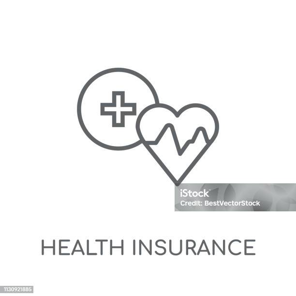 Icône Dassurance Maladie Linéaire Contour Moderne Concept De Logo