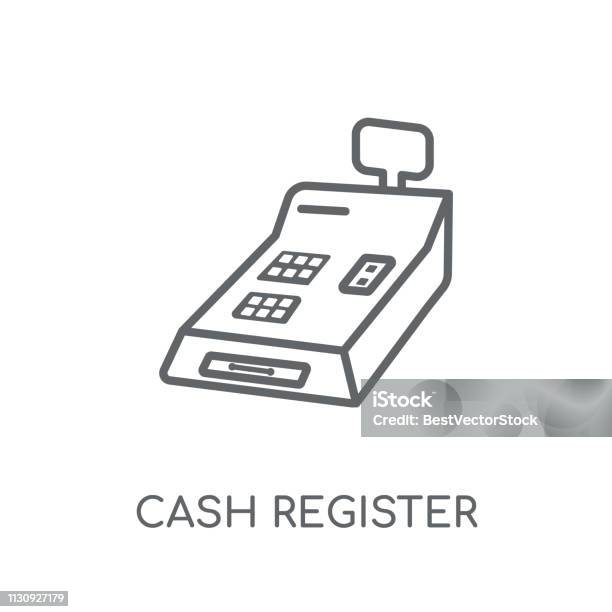 Cash Register Linear Icon Modern Outline Cash Register Logo Concept On ... Cash Register Linear Icon Modern Outline Cash Register Logo Concept On ...