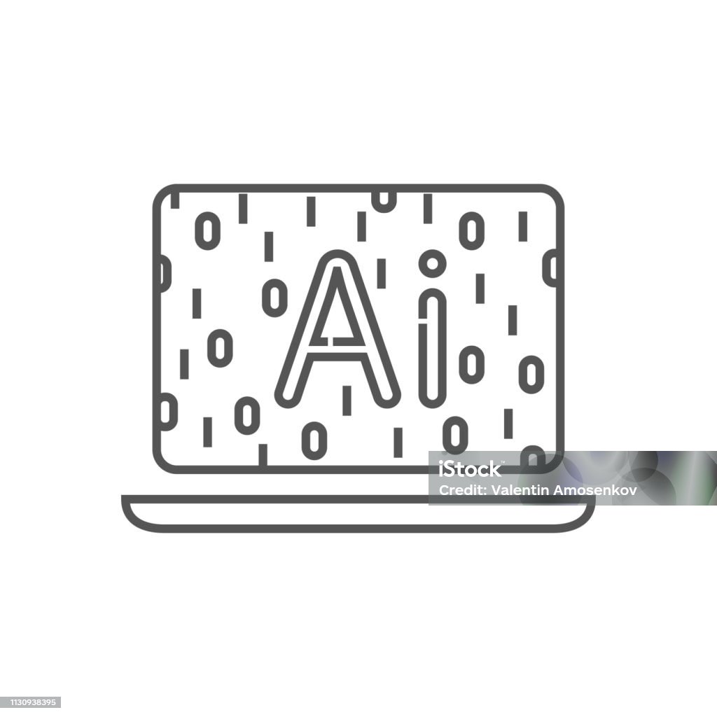 Laptop With Binary Code Ai Conceptsoftware Development And Programming Program Code On Laptop