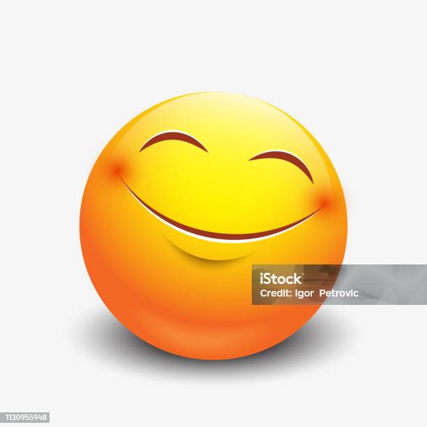 Émoticône Souriant Mignon Emoji Smileyillustration Vectorielle Vecteurs